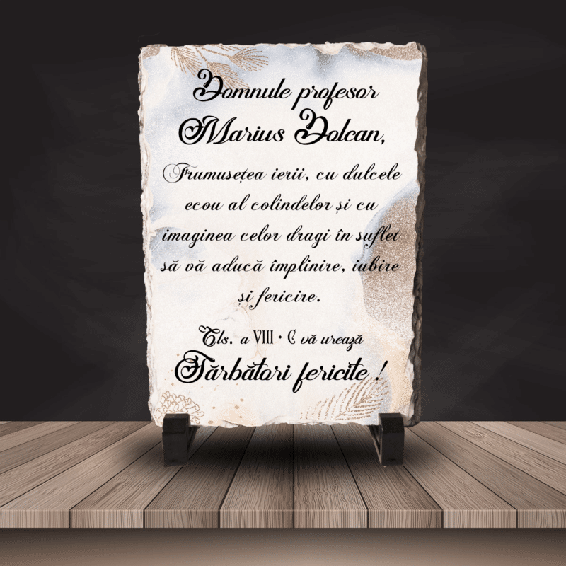 Placuta ardezie personalizata cu text, cadou profesor, diriginte ...