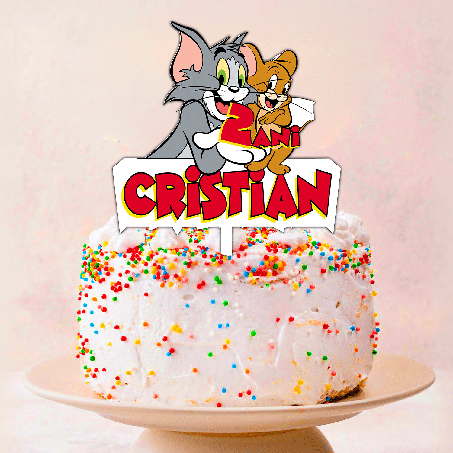 Cake Topper Personalizat Tom & Jerry - Bloom Atelier - Cadouri ...